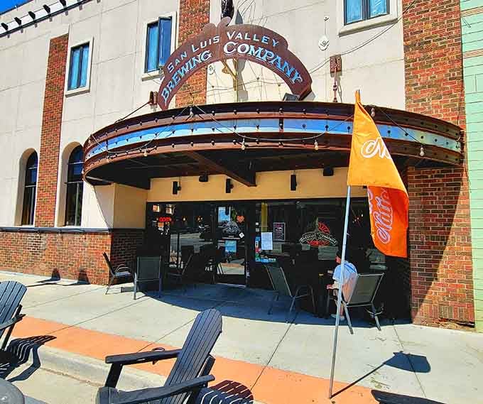 San Luis Valley Brewing Company's welcoming patio says come for the craft beer, stay for the community conversation.