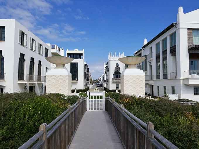 Wooden walkways leading to the beach that prove someone actually thought about you carrying all that beach stuff.