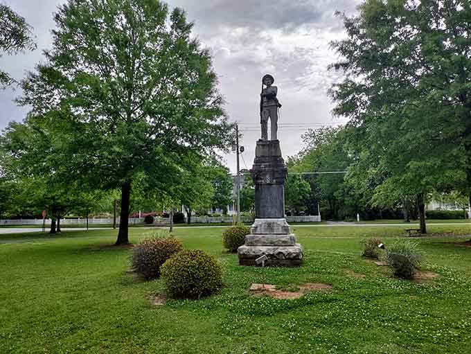 Rees Park monument stands as a quiet reminder of the town's history and the people who shaped it.