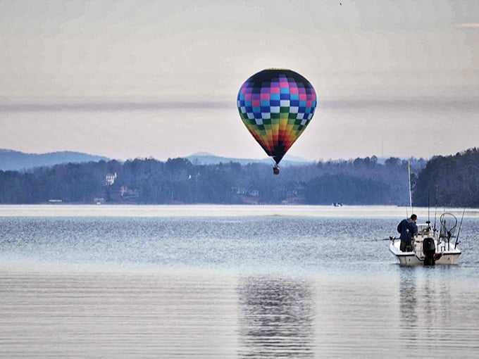When the fisherman looks up and sees your colorful chariot floating by, you've officially won the morning.
