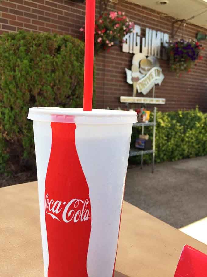 A banana smoothie served in classic drive-in style, because sometimes you need something cold and refreshing.