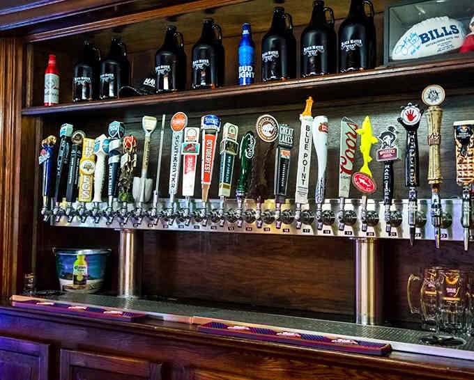 An impressive tap lineup showcasing local and national favorites proves Western New York takes beer seriously here.