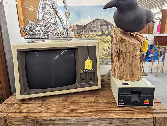 This vintage Apple monitor and disk drive prove that even obsolete technology can become collectible treasure eventually.