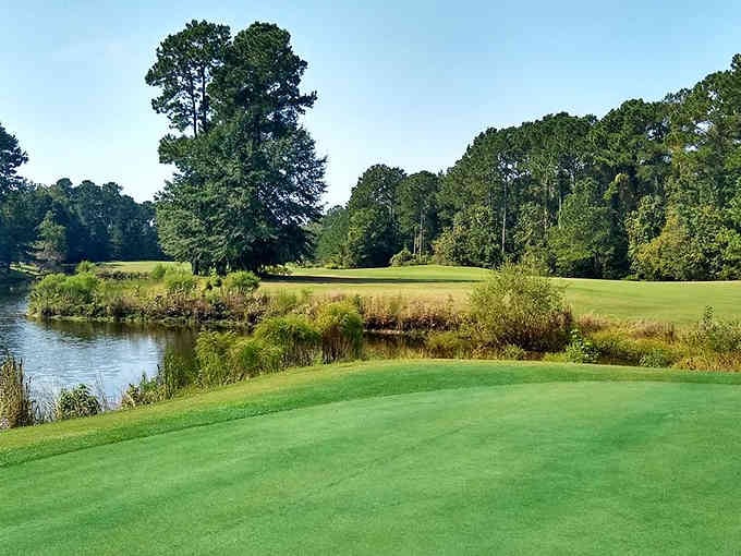 Water hazards on golf courses look prettier when you're not paying resort prices to lose balls in them.
