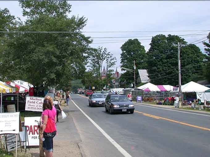 Route 20 transforms into antique alley, where serious collectors arrive before dawn armed with flashlights and determination.