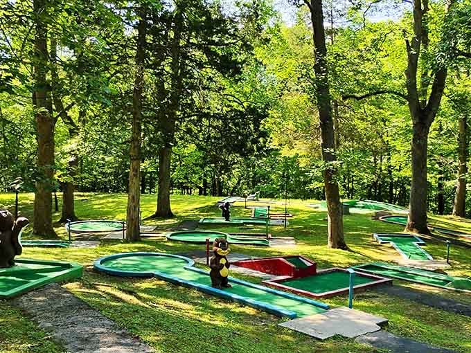 Miniature golf among the trees, because sometimes the best vacation activities are delightfully, wonderfully, perfectly simple.