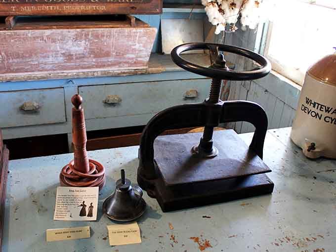 This hefty book press reminds us that preserving knowledge required serious equipment before the digital age arrived.