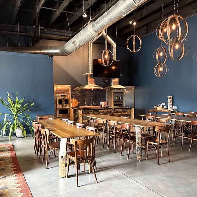 Communal dining spaces blend rustic charm with modern design, making every meal feel like a special neighborhood gathering.