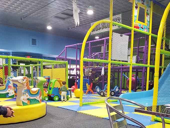 Colorful play spaces ensuring the grandkids have adventures while you enjoy that well-deserved coffee break.