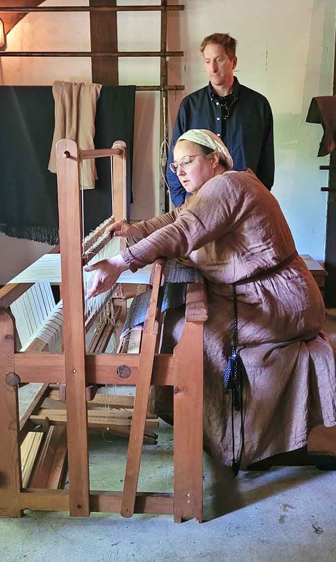 Traditional weaving on period looms proves that creating fabric once required patience we can't even imagine today.