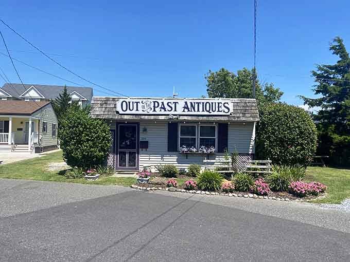 Out of the Past Antiques beckons treasure hunters with promises of forgotten gems and nostalgic finds inside.