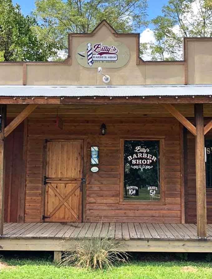 Billy's Barber Shop promises haircuts for a dime and shaves for a nickel, inflation be darned.