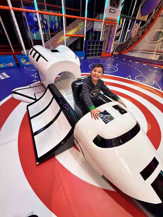 Climb aboard this space shuttle and pretend you're heading somewhere more exciting than the grocery store later.