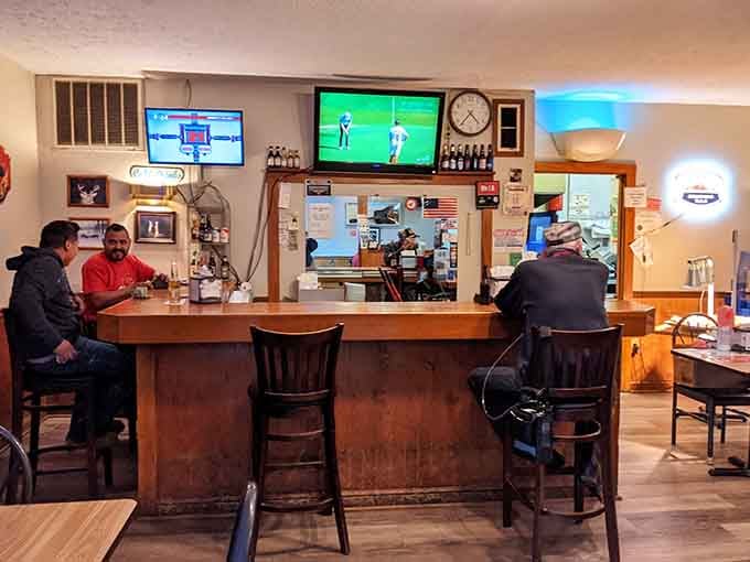 Belly up to the bar for a front-row seat to all the action and good conversation happening here.
