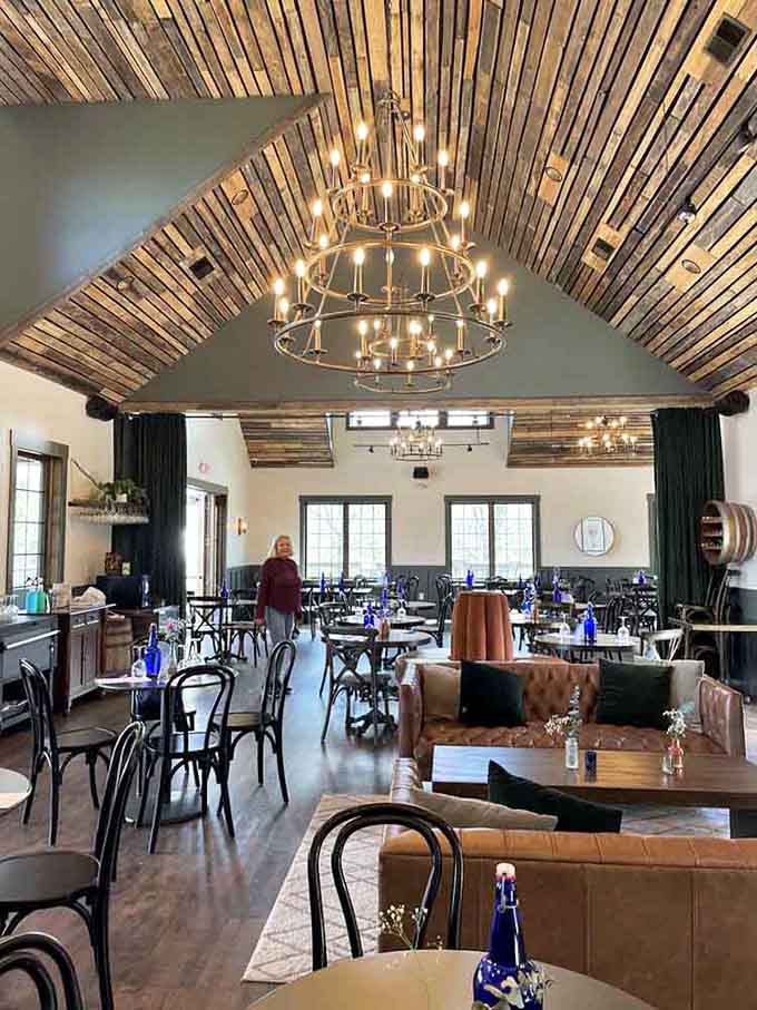 Tables set and ready for guests who understand that good wine requires proper sitting and even better company.