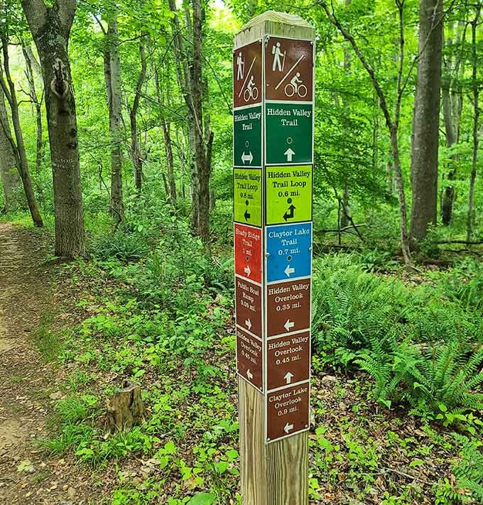 Trail signs pointing to Hidden Valley make you feel like you're about to discover something special.