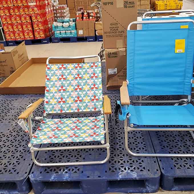 Beach chairs ready for summer relaxation at prices that won't make you need a vacation recovery fund.