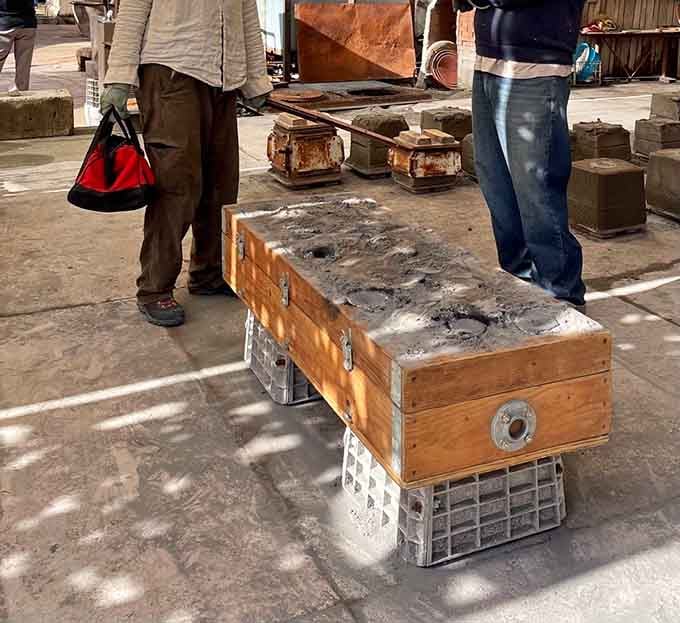 Those casting boxes might look simple, but they're about to become one-of-a-kind bronze masterpieces.