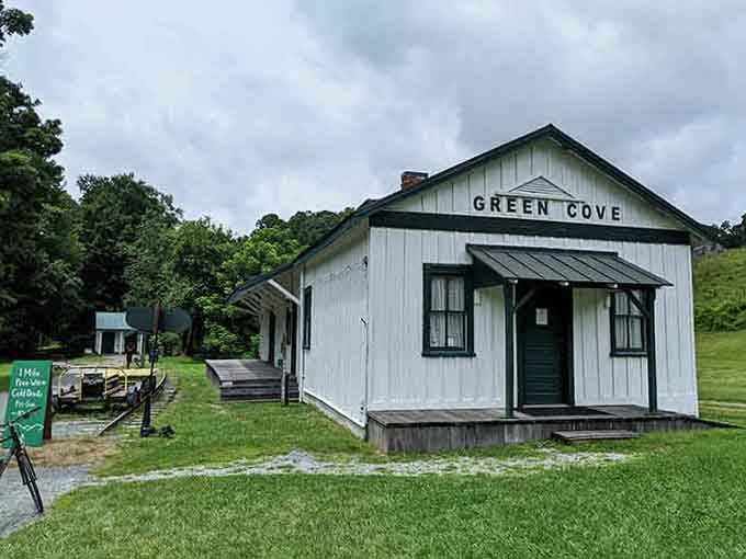 The Green Cove station stands ready to welcome travelers, a charming reminder of simpler times and slower journeys.