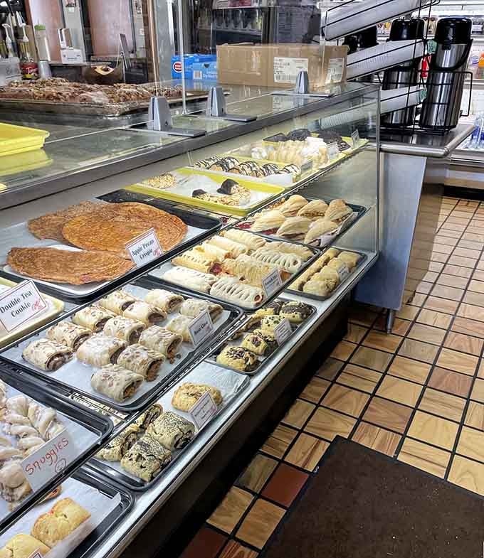 Rows of cookies and pastries waiting patiently to ruin your diet in the most delightful way possible.