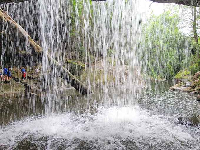 The view from behind the curtain of water offers a perspective that's absolutely worth getting wet.