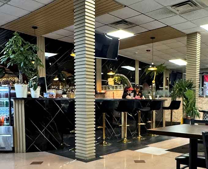 A well-stocked bar ready to complement your feast, because hydration is important during buffet marathons.