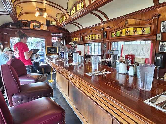 Counter seating where you can watch the magic happen and chat with fellow breakfast enthusiasts all morning long.