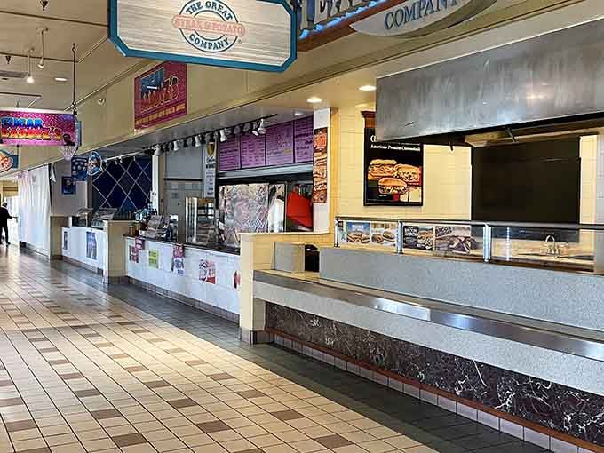 The food court stands ready to refuel weary shoppers before they dive back into the bargain hunting trenches.