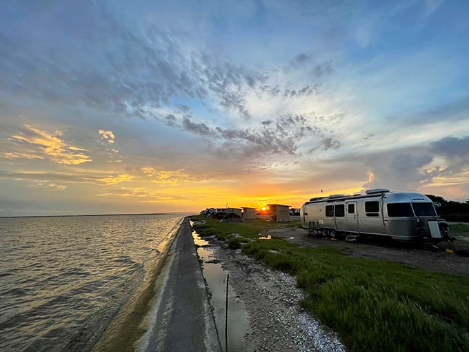 Sunset over the bay turns the sky into a masterpiece that no Instagram filter could possibly improve.