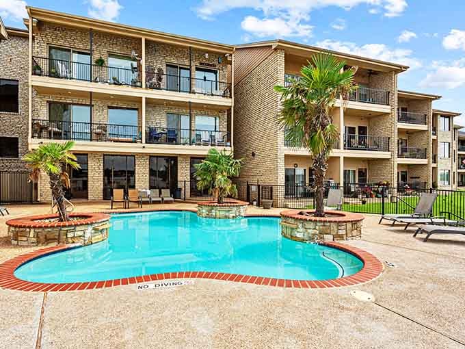 Pool-side living in Granbury means your biggest decision is which lounge chair gets the best shade.