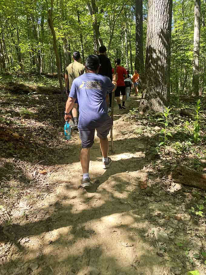 Forest trails wind through terrain that challenges your legs just enough to justify that second helping at dinner later.