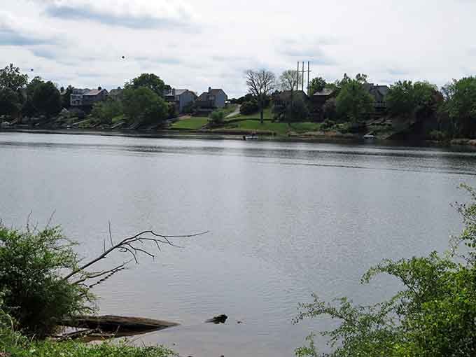 The Savannah River flows peacefully past Hamburg, completely indifferent to the town's dramatic rise and even more dramatic fall from grace.