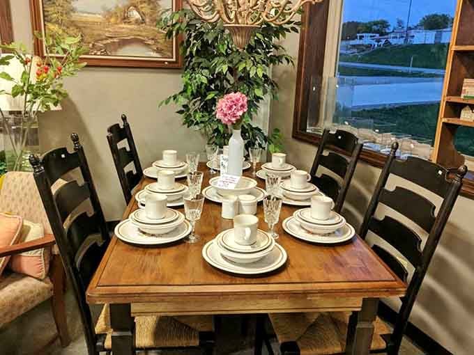 A complete dining set that's ready to host Sunday dinners without draining your entire savings account today.