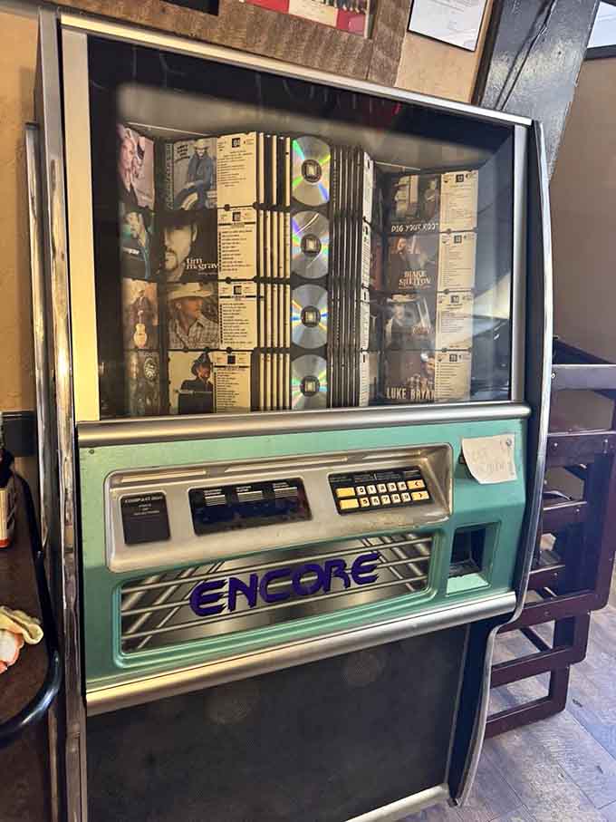 A classic jukebox ready to soundtrack your breakfast with country tunes because some traditions just make sense together.