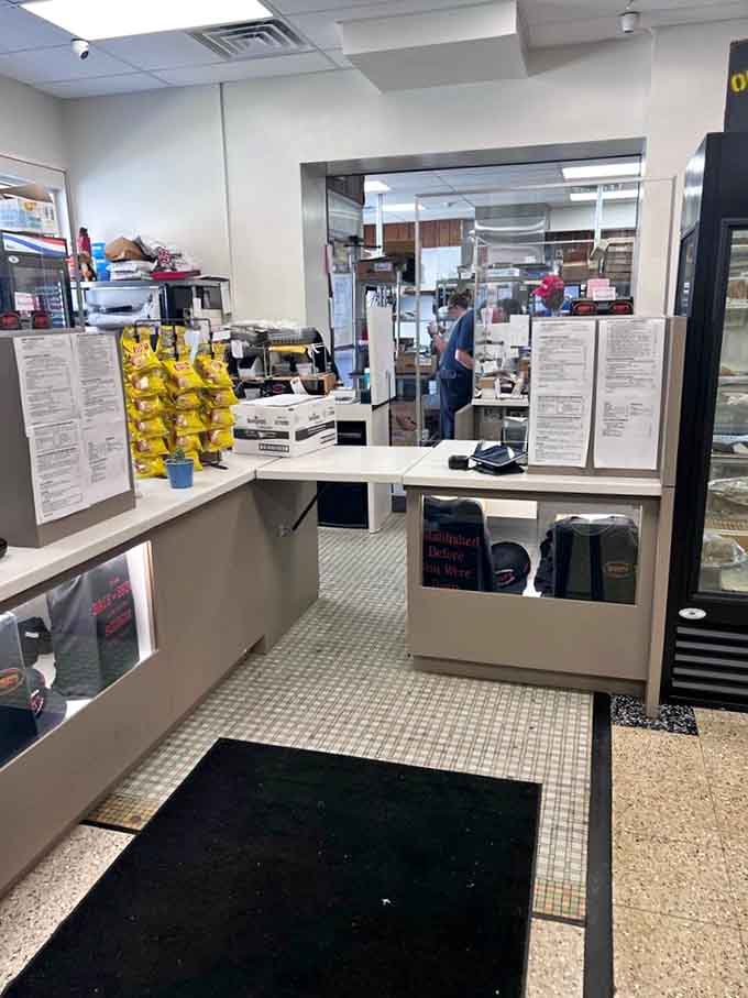 The counter area shows a working kitchen where magic happens and sandwiches are born daily.