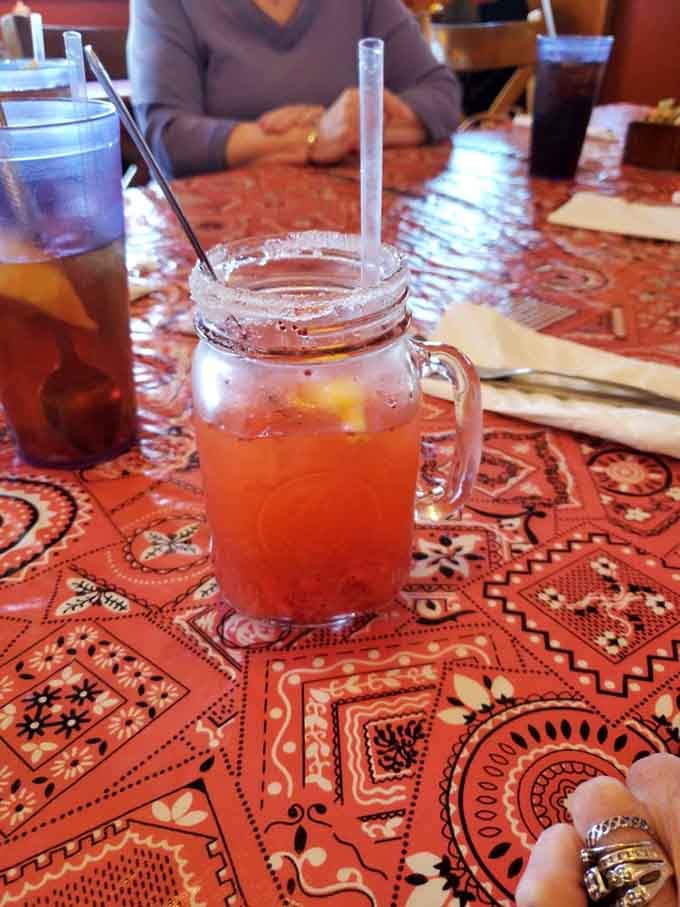 That mason jar of sweet tea with its sugared rim is the perfect cooling companion to smoky, spicy barbecue.