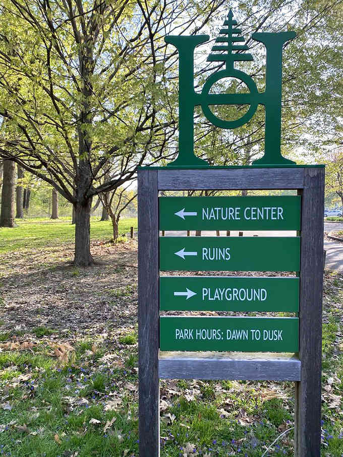 Clear signage ensures you won't accidentally wander into the next county while looking for the playground.