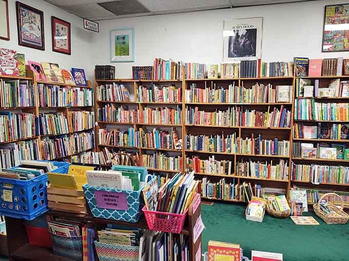 The children's section bursts with bright colors and beloved characters, ready to spark young imaginations for years.