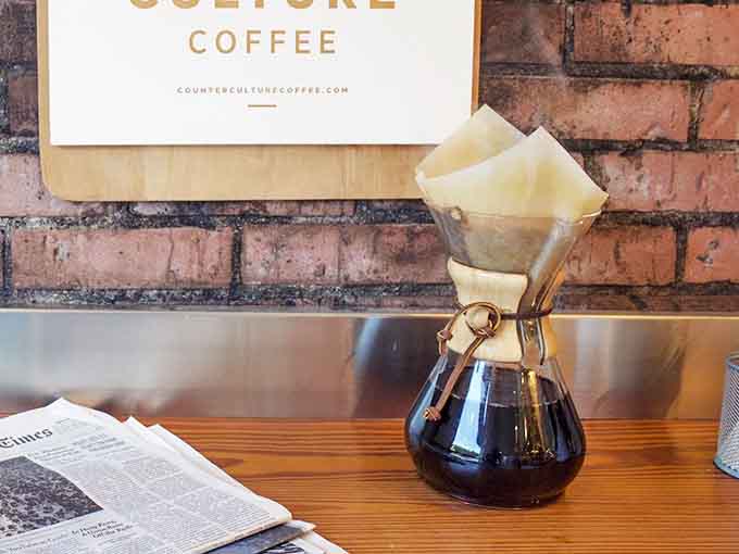 That Chemex pour-over setup means they're taking your coffee as seriously as they take their naturally leavened sourdough loaves.