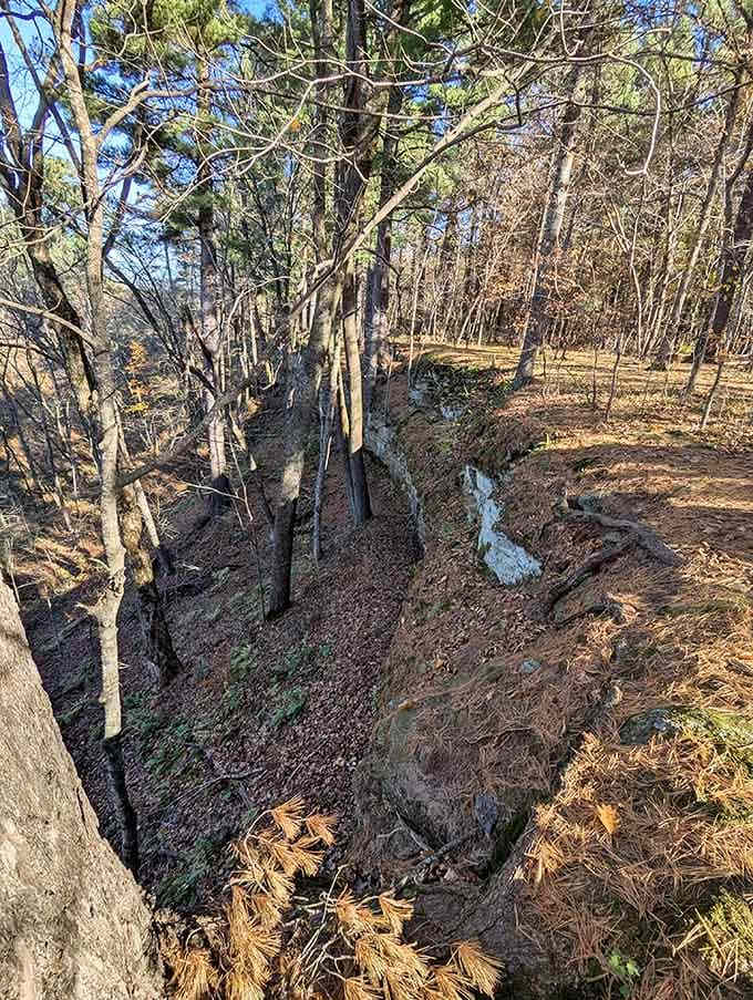 Glacial potholes carved deeper than your average swimming pool, proving water's incredible patience and power.