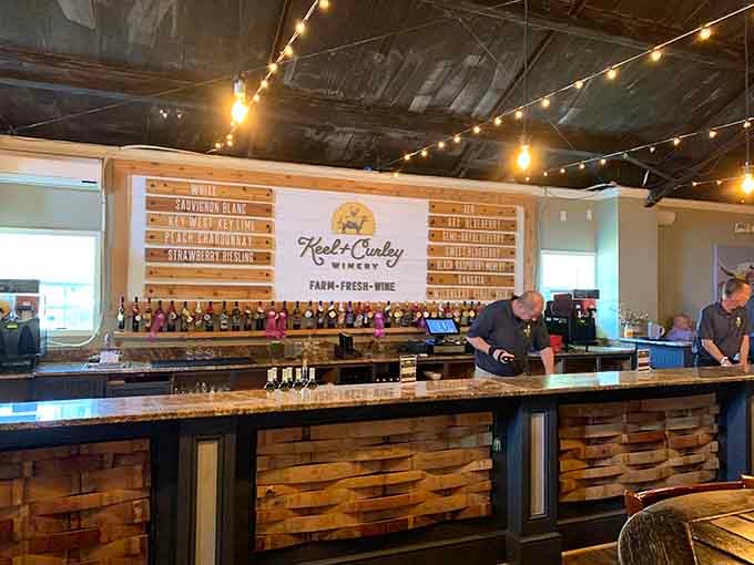 The bar showcases local wines with pride, inviting you to taste something genuinely different and delicious.