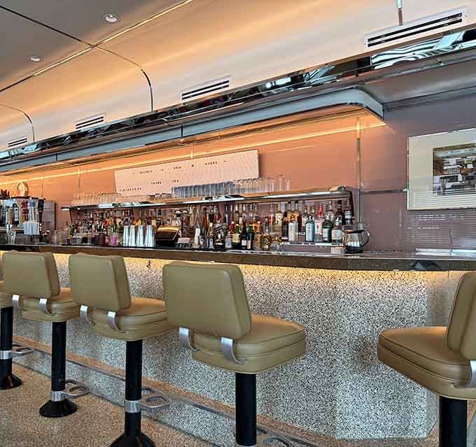 The classic diner counter where countless cups of coffee have fueled conversations, contemplations, and life-changing decisions.