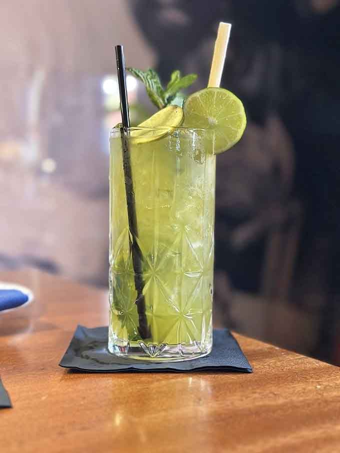 A proper mojito with fresh mint and lime that makes you understand why Hemingway loved these things so much.