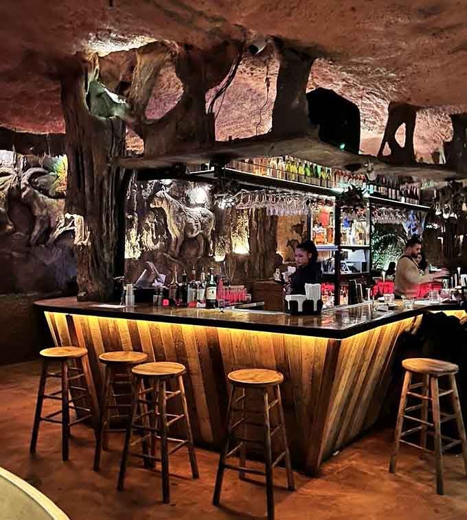 A bar that makes you feel like you're ordering drinks from a friendly caveman, minus the grunting.