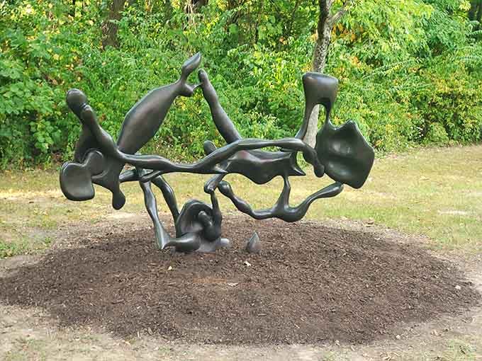 Abstract bronze forms that look like they're either dancing or arguing, depending on your interpretation and mood today.