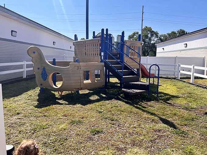 This playground proves someone actually thought about the kids who get dragged along on these shopping marathons.