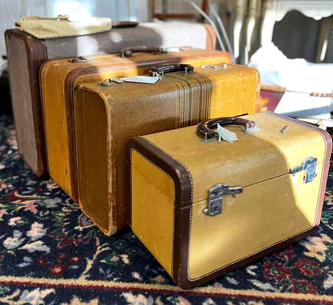 These weathered suitcases have traveled more miles than your GPS can calculate and still look travel-ready.