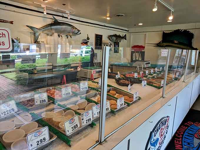 The fresh seafood counter where ocean-to-table isn't just a buzzword but an actual business model that works.