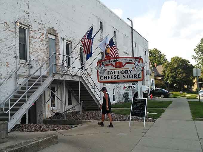 Old-Fashioned Foods Factory Cheese Store, because Wisconsin takes its dairy seriously and isn't apologizing for the calories involved.