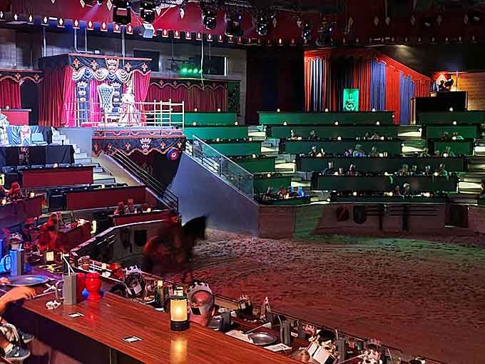 Tiered seating ensures everyone gets prime views of the jousting, unlike your usual concert nosebleed section.